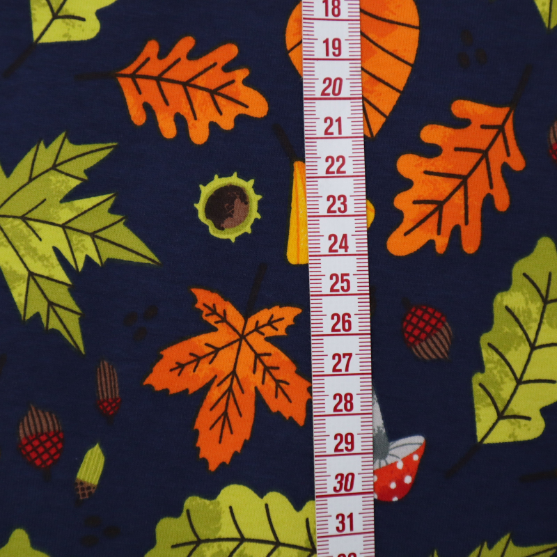 Tenšia nepočesaná teplákovina jesenné lístie